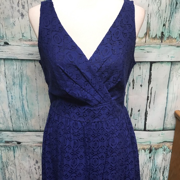 Robbie Bee | Dresses | Blue Lace Overlay Dress | Poshmark